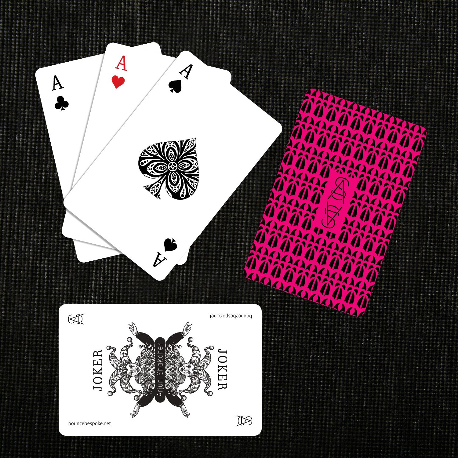 Premium Playing Cards – B & W – Metallic PC 1005 – BounceBespoke
