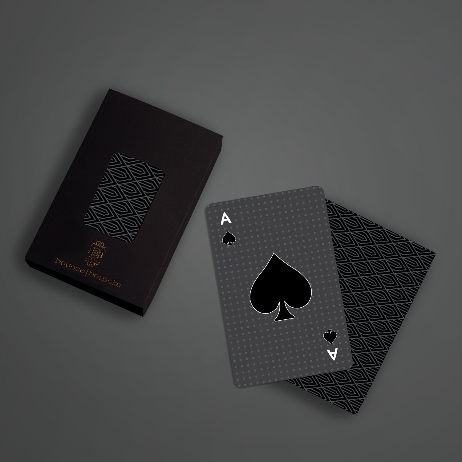 Premium Playing Cards – B & W – Metallic PC 1005 – BounceBespoke