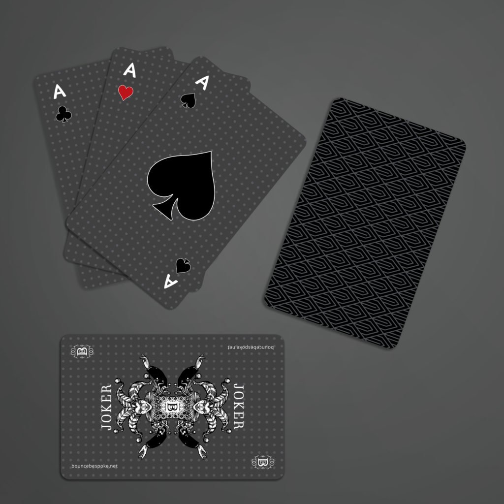 Premium Playing Cards – B & W – Metallic PC 1005 – BounceBespoke